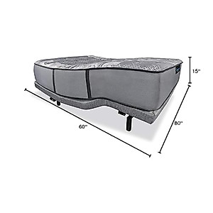 iDealBed iEscape Adjustable Bed Base, Wall Hugger, Wireless Massage, Zero-Gravity, Anti-Snore, Night Light, Memory, Next Gen USB Ports, Queen, Grey