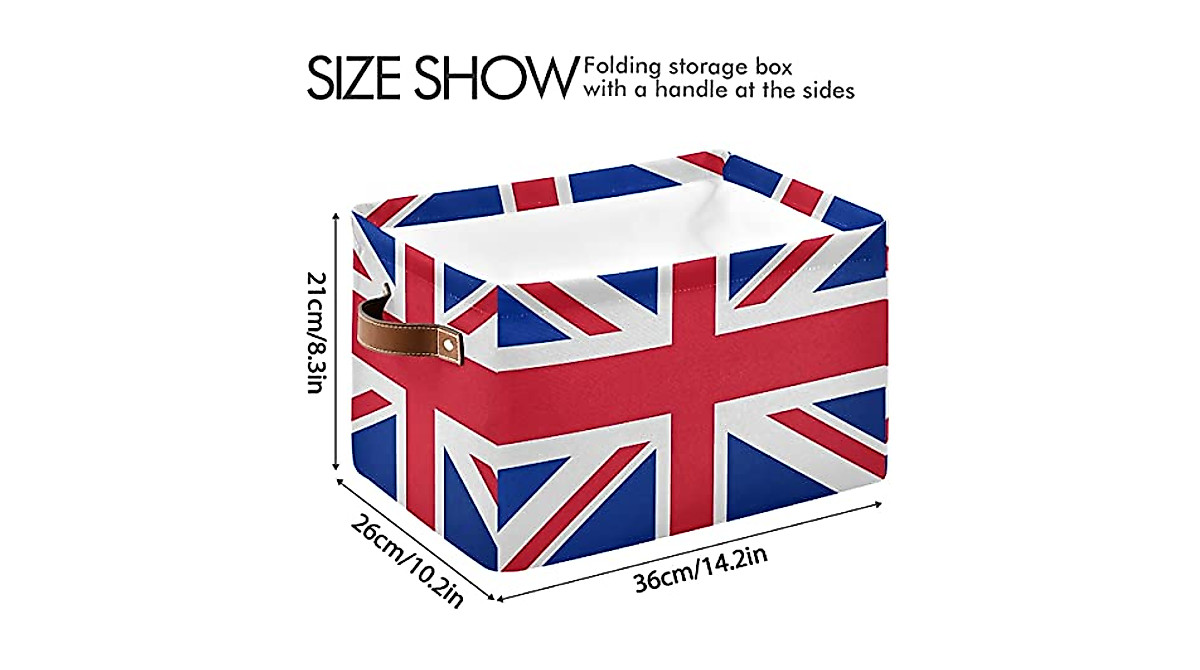AUUXVA UK Flag Union Jack Storage Bins Basket, Vintage British Flag ...