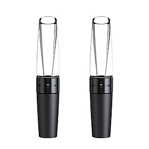 Z-oneMart 2Pcs Wine Aerator Pourer Spout Premium Aerator Wine Pourer Decanter Rich Finish and Bubbles, No-Drip, Spill, Brithday Christmas Gifts for Wine Lover Black