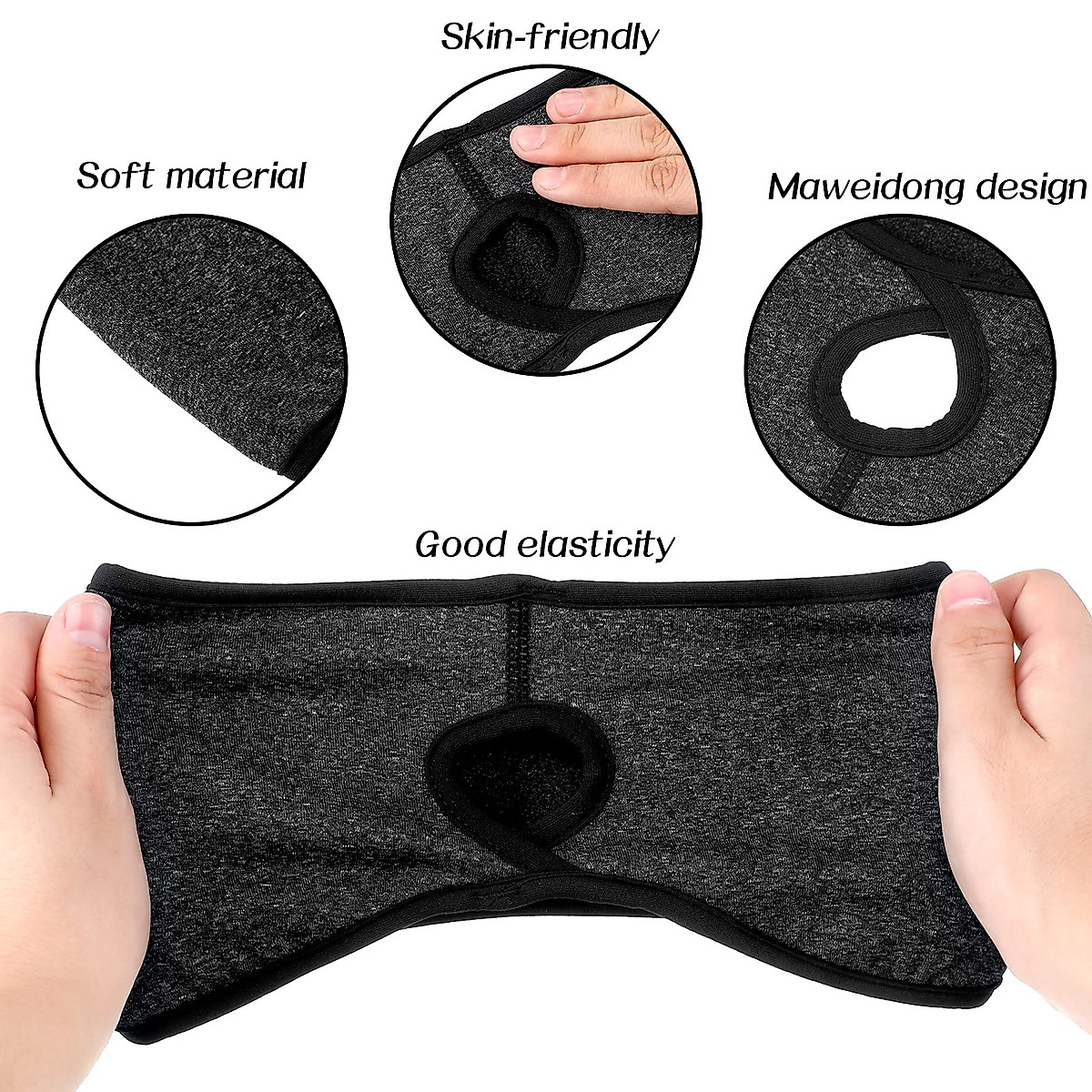 3 Pieces Women Ponytail Headband Winter Ear Warmer Running Headbands Yoga Hair Band Sports Earmuff for Women Girls Outdoor Skiing (Hemp Black, Navy, Hemp Gray)