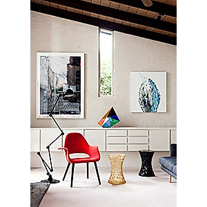 2xhome - Set of 2 Organic Upholstered Fabric Modern Armchairs with Dark Walnut Brown Wooden Legs for Dining Room Office or Accent Chair (Red)