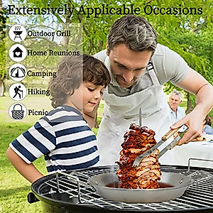 Al Pastor Skewer for Grill, BBQ Vertical Stand Skewer Tacos Barbecue Hack Vertical Spit with 13" Base Pan for Shawarma-Grilling Accessory Brazilian Churrasco with 3 Spikes (8”, 10" and 12”)