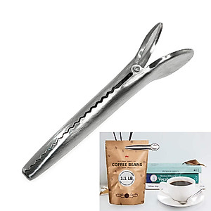 Ruiling 6pcs Heavy Duty Stainless Steel Alligator Clips, Jaw Sealing Clips, Fresh-Keeping Clamp and Airtight Seal Grip for Coffee and Food Bags