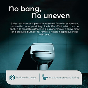 Bidet Toilet Seat Bumpers, Prefdo 4 PCS Strong Adhesive Toilet Seat Attachment Pads, Universal Seat Bumper Kit to Raise Toilet Seat for Bidet Fitting