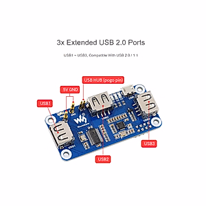 waveshare PoE Ethernet USB HUB HAT with Box ABX Case for Raspberry Pi Zero/Zero W/2 W/Zero WH/2 WH, with 1 RJ45 10/100M Ethernet Port, 3 USB Ports Compatible with USB2.0/1.1,802.3af-Compliant