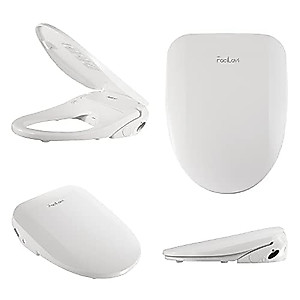 Facilavi Electronic Heated Bidet Toilet Seat Elongated, Smart Toilet Seat, Bidet with Warm Water, Bidet with Remote, Multiple Spray Modes, Aerated Cleansing,Cold-Hot SPA Cleansing,White