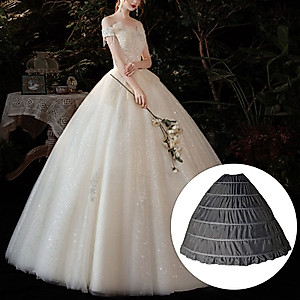 Shape 6 Dress Slip Skirt Underskirt for Wedding Ball Hoop Gown Petticoat Full Accessory Bed Skirt Twin Bed Black