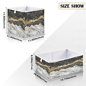 Gold Black Marble Closet Organizers Storage Cubes Storage Bins Shelf Baskets Containers for Home Kids Room Toys Office,Rectangle