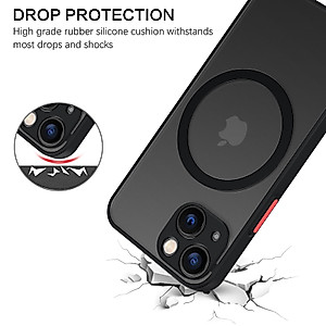 BENTOBEN iPhone 13 Mini Case, Case iPhone 13 Mini Magnetic Case [Compatible with MagSafe] Translucent Matte Shockproof Anti-Fingerprint Anti-Scratch Protective Cover for iPhone 13 Mini, 5.4’’ Black