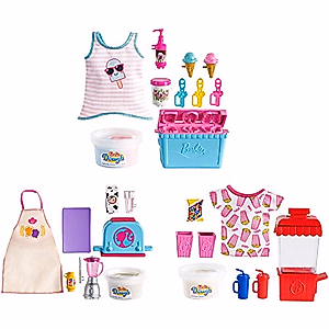 Barbie Cooking & Baking Accessory Pack with Ice Cream-Themed Pieces, Including Tank Top for Doll, Cooler Mold & Container of Molded Dough, Ages 4 Years Old & Up, Multi