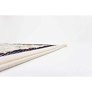 Unique Loom Narenj Collection Classic Traditional Medallion Textured Design Area Rug, 8 x 10 ft, Ivory/Tan