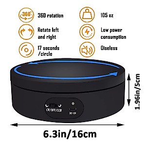 YVV Motorized Rotating Display Stand, Cup Display Turner Stand, Electric Rotating Base for Glitter Tumblers, 360 Automatic Mute Rotating Turntable with 4 Colors Backgrounds for Epoxy Cup Display