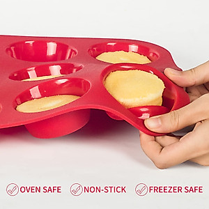 AIMLOT Muffin Pan Cupcake Set, Non-stick Silicone Muffin Pan for Making Muffin Cakes, Tart, Bread, BPA Free and Dishwasher Safe