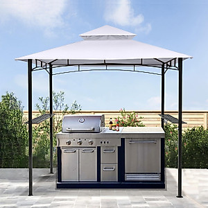 SCOCANOPY Heavy Duty Grill Replacement Canopy BBQ Gazebo Top Fit for Aldi Gardenline Belavi Shoprite Grill Gazebo,for Model Number: 43472,812576,822694,31937-17,21581,White