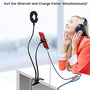 Ethernet Adapter Replacement for iPad Air 2 3, Phone 12/13/14/11 Pro Max/X, RJ45 LAN Wired Network Adapter with 20W PD Fast Charger, Plug and Play