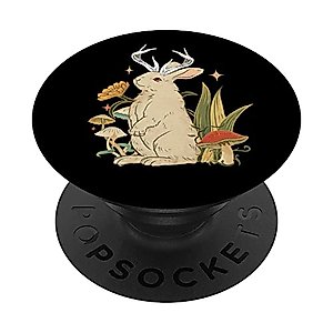Cottagecore Aesthetic Jackalope Retro Jackalope Funny Rabbit PopSockets Swappable PopGrip