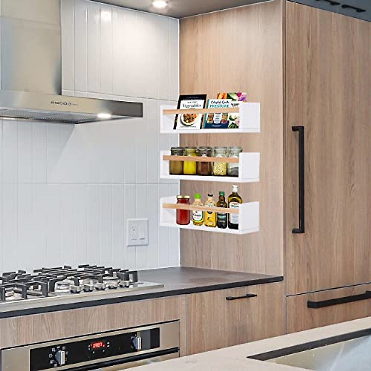 Esonal White Nursery Floating Wall Shelf Nursery Décor Wall Book Shelves for Bedroom Organizer or Kitchen Spice Rack Wall Mount Books Photo Picture Display Ledges 16 Inch a Set of 3