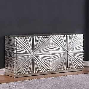 Best Master Furniture T2021SS Sideboard, Silver