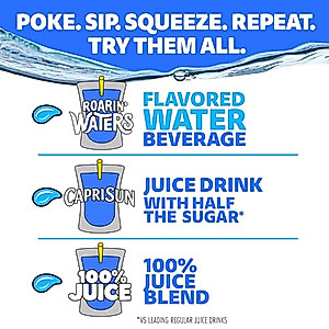 Capri Sun Roarin' Waters Tropical Tide Naturally Flavored Water Kids Beverage (40 ct Pack, 4 Boxes of 10 Pouches)
