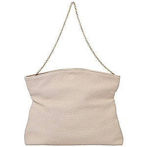 JNB Faux Leather Oversize Foldover Clutch, Sand