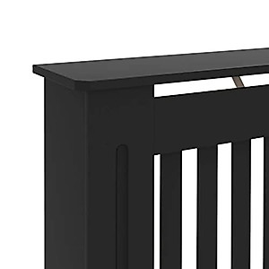 vidaXL Radiator Cover Black 44.1"x7.5"x31.9" MDF