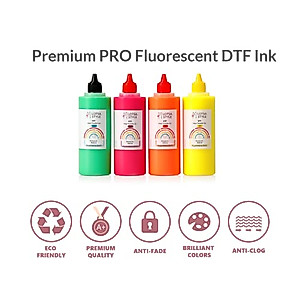 Premium PRO Fluorescent DTF Ink Refill for Inkjet Printers Heat Transfer Film Printing (250ml, Magenta)