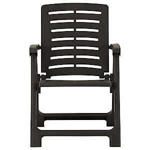 vidaXL 3-Piece Gray Bistro Set - Foldable Garden Chairs and Table - Durable Plastic - Weather-Resistant Outdoor Furniture for Patio/Deck/Balcony