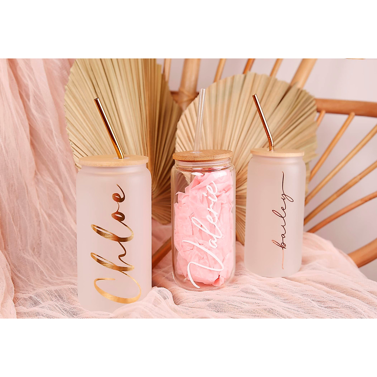 Grifil Zero Bridesmaid Gifts, Bridesmaid Proposal, Future Mrs, Customized Glass Tumbler, Frosted Glass Tumbler, Bamboo Lid Coffee Cup, Maid Of Honor Gift, Name and Title