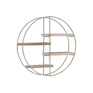 Lindell Round 4 Shelf Wall Storage Gold