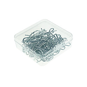 LJY 50 Pieces Clip Type Pot Rack Hanging Grid Hooks S Shaped Metal Hangers with Plastic Storage Box for Kitchen Bedroom Office Wire Shelving Pegboard