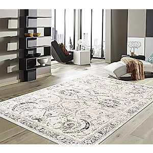 Pasargad Home Fantasia Oriental Area Rug - Luxury Power Loom, Living Room, Bedroom Accent Rugs-12' 0" X 15' 0", Ivory/Silver