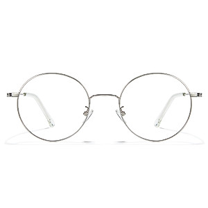 Cyxus Blue Light Glasses for Women Men Round UV Blocking Computer Glasses Clear Lens Metal Large Frame Eyewear Ultra Light Relieve Digital Screen Eye Strain, Headache