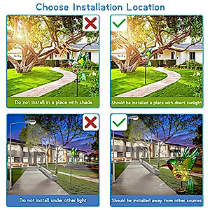 dreamysoul Outdoor Solar Garden Lights, Metal Hummmingbird Garden Stake Lights for Outdoor Garden Patio Yard Pathway