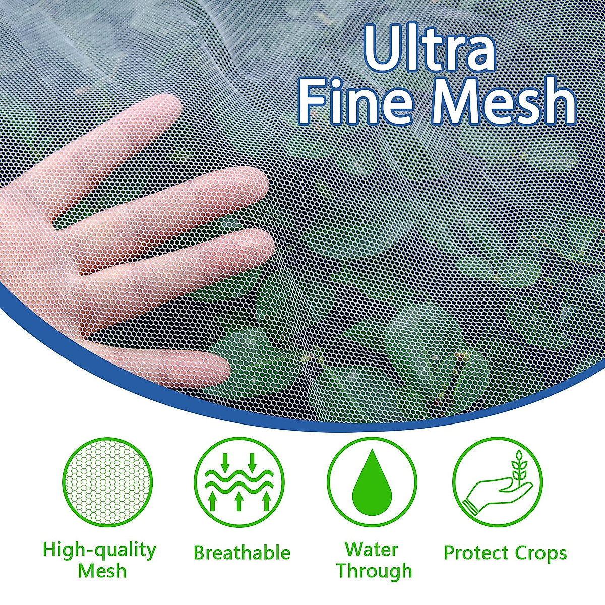 Daksha White Garden Netting, 2.4 x 3 m Ultra Fine Mesh Netting, 7.8 x 9.8 Ft Mosquito Netting Plant Covers Protection Netting for Vegetable Fruits Flowers (Packaging May Vary)