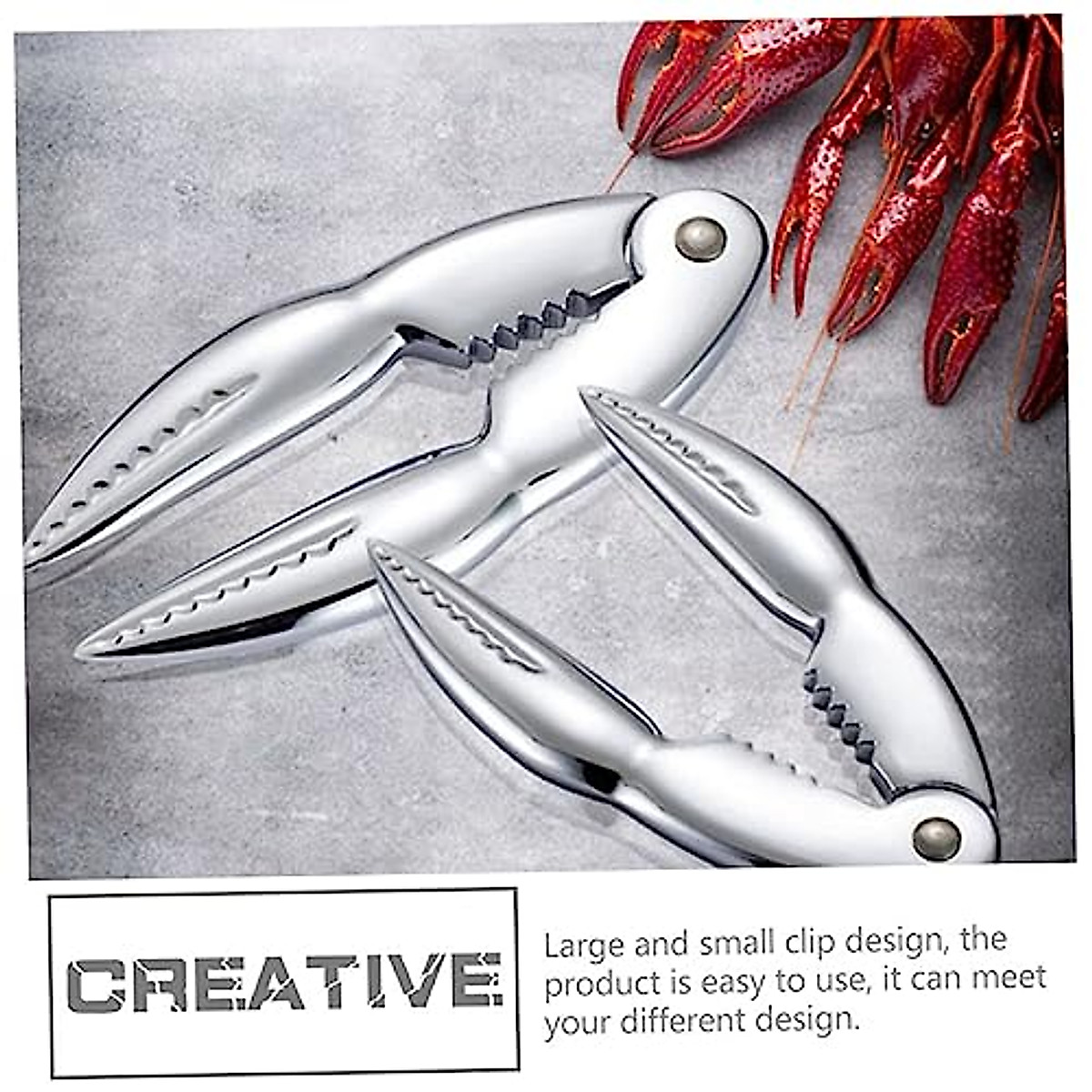 DOITOOL 3pcs Crab Eating Tool Household Tool Set Stainless Steel Forks Oyster Crackers Crab Crackers Nut Crackers Seafood Opener Tools Crab Leg Clamp Efficient Crab Tong Crab Leg Crackers