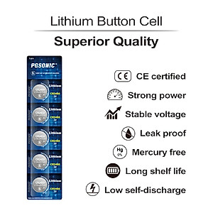 PGSONIC CR2450 Batteries, 3 Volt Lithium Coin Battery 10 Count, High Capacity and Leak-Free Performance