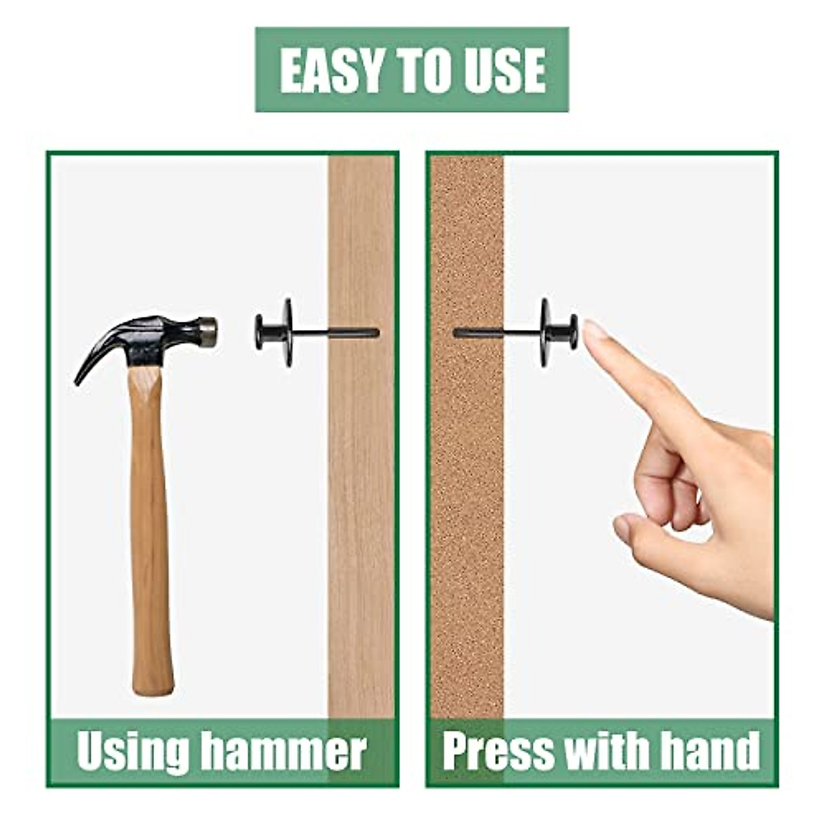 Assenic 32PCS Picture Hanger Nails, Double Headed Push Pins Used for Hanging Picture Photo Ornament Clock Key , Picture Hanging Hardware Convenient and Suitable for Home Office and School Decoration.