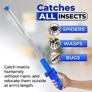 Sonic Technology Turbo BugBuster Insect Vacuum Catcher - Bug Vacuum Catcher for Kids and Adults - 24" Overall Extension with Tapered Nozzle - Bug Vacuum with Long Nozzle for Stink Bugs, Spiders & More