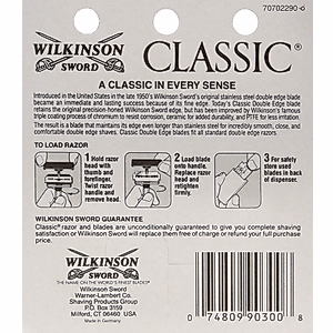 Wilkinson Sword Classic Stainless Steel Double Edge Razor Blades 5 Count (Pack of 20)