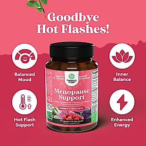 Complete Herbal Menopause Supplement for Women - Multibenefit Menopause Relief Hormone Balance for Night Sweats Mood and More with Dong Quai Vitex Chaste Berry and Black Cohosh - 30 Servings