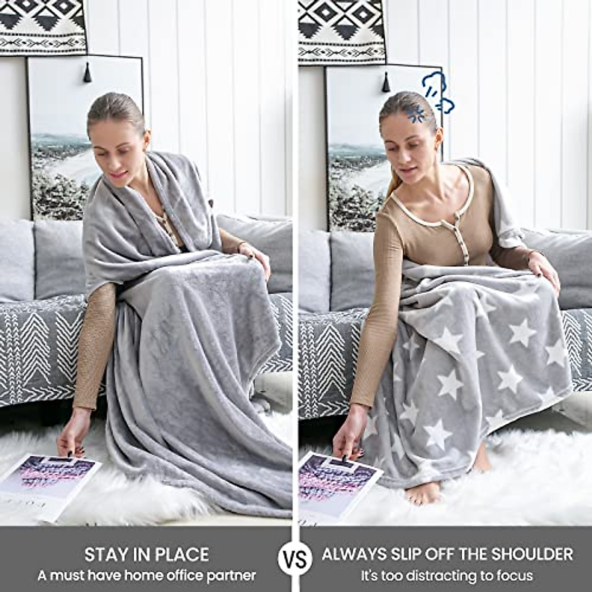 Elegear Wearable Hug Throw Blanket - Lazy Phone TV Blanket Keep Your Hands Free, Couch/Sofa/Bed Fleece Blanket, Soft Cozy Fuzzy Wrap Blankets Unique Valentines Birthday Gifts for Adult/Kids - 80"x60"