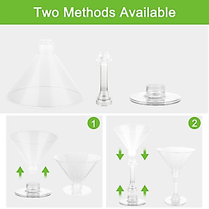 Acrux7 50 Pack Plastic Martini Glasses, 5 oz Clear Disposable Cocktail Glasses, Plastic Margarita Glasses for Weddings, Parties, Birthday, Champagne, Appetizers, Cake, Desserts