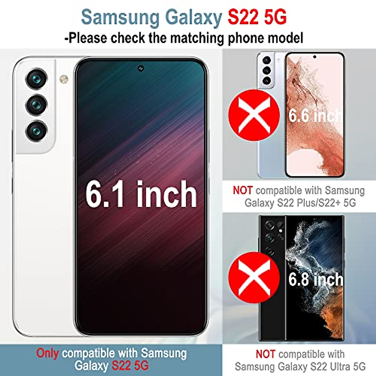 AACL [3+2 Pack] For Galaxy S22 Screen Protector & Camera Lens Protector for Samsung Galaxy S22 5G, 6.1 Inch, 7H Hybrid Film[Fingerprint Unlock][Anti-Scratch]