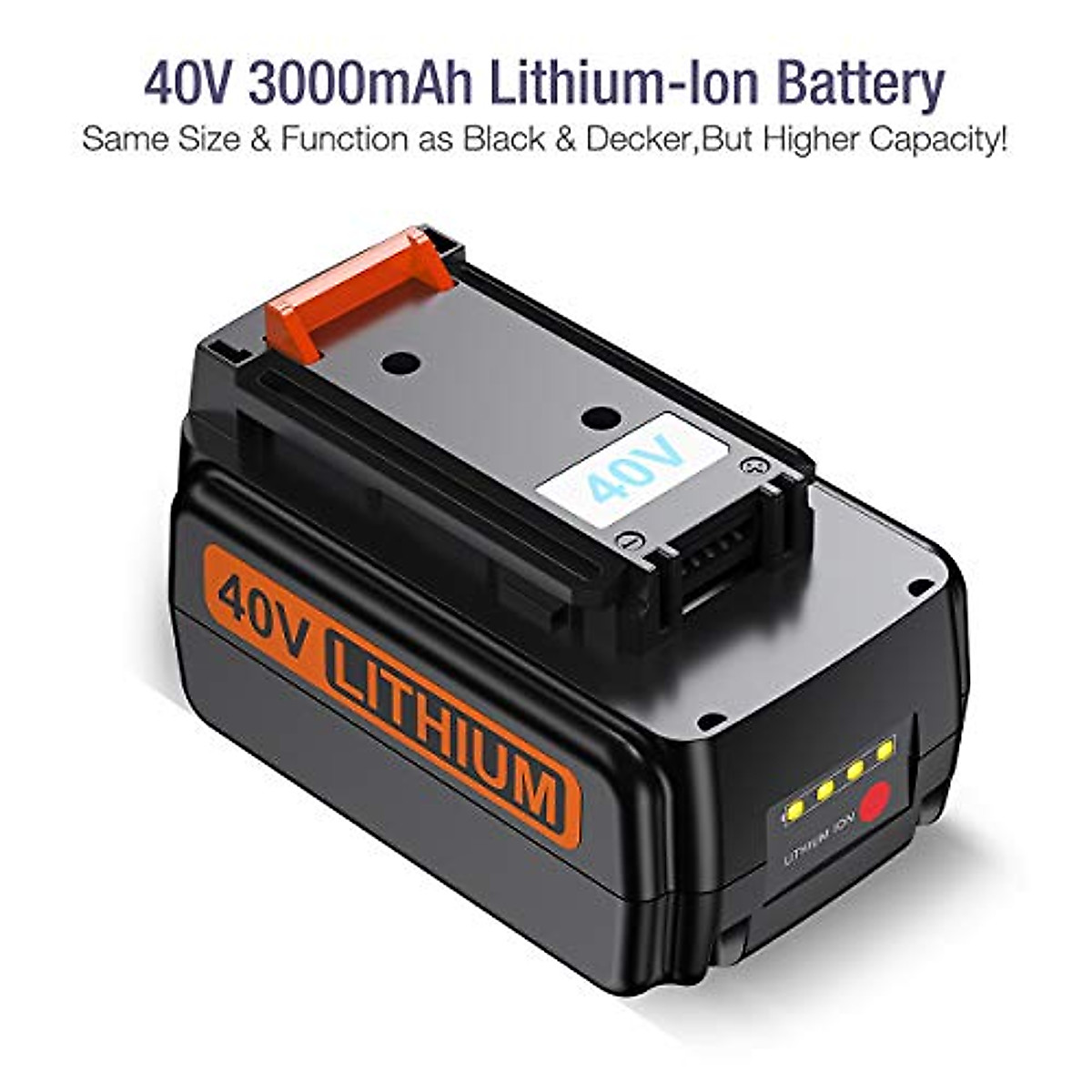 Powerextra 3.0Ah 40-Volt MAX Replacement Battery Compatible with Black&Decker LBX2040 LBX36 LBXR36 LBXR2036 40V Lithium Ion Battery