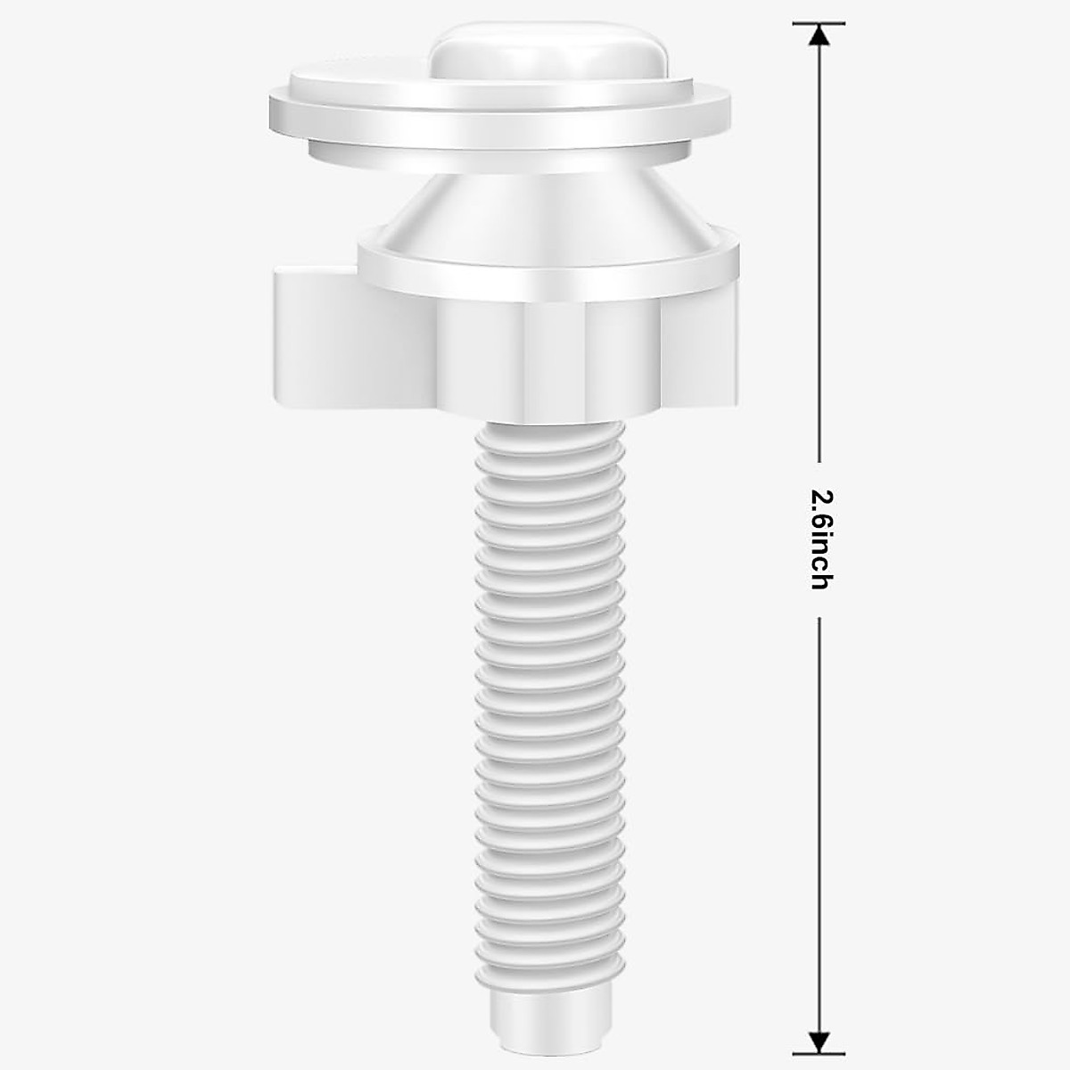 Toilet Seat Screws Universal Replacement Plastic Toilet Seat Hinge Bolt Screws with Nuts and Washers for Top Mount Toilet Seat Hinges (2 Pcs)