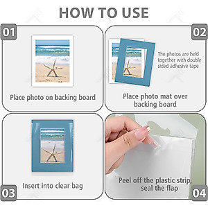 Pack of 25 sets 8x10 MIXED COLORS Picture Mats Mattes Matting for 5x7 Photo + Backing + Bags