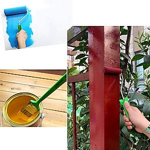 Magimate Paint Roller Kit with Tray Large Paint Roller Small Stain Roller and Brush Assorted for Painting Walls Decks Houses, Roller Handle Threaded Extendable Rollers Set 9 Inch -12PK