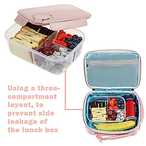 DWBAG Insulated Lunch Bag for Women/Men - Reusable Lunch Box for Office Work Picnic Beach - Leakproof Cooler Bag Freezable Lunch Bag for Adult - Pink