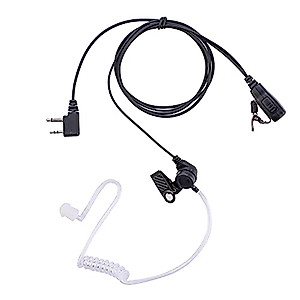 POFENAL Single-Wire Walkie Talkie Earpiece Compatible for Midland GXT LXT Radio with PTT Mic Tansparent Air Acoustic Tube Surveillance Headset