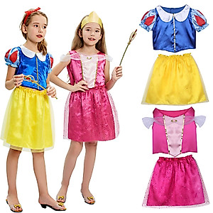G.C Princess Dress up Trunk for Girls Princess Costume Dress Jewelry Pretend Cosplay Role Play Set Gift Toy Party Favors Dress up Clothes Accessories for Little Girl Toddler Ages 3-6 Years